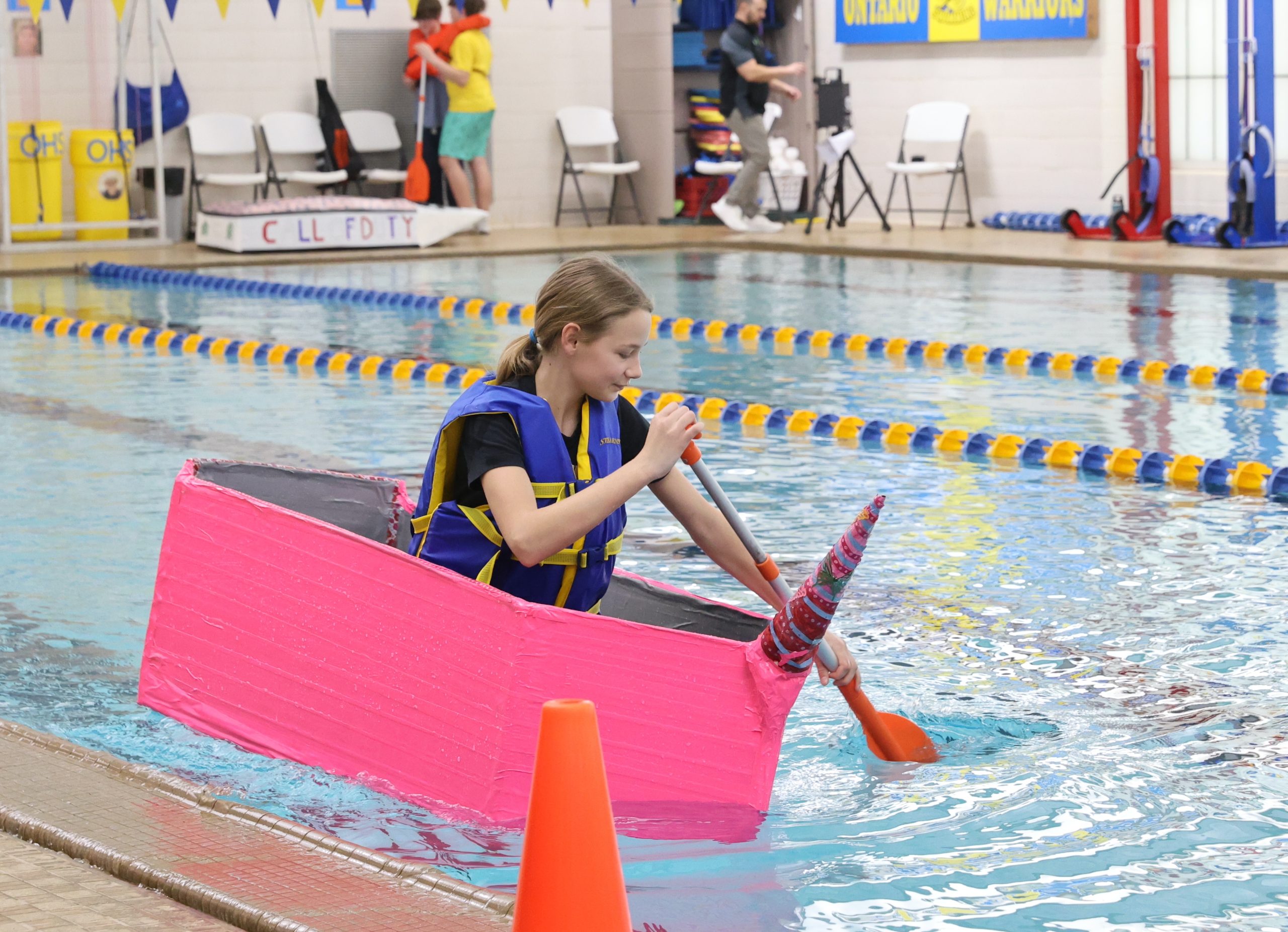 Students test their skills at Bruce Weirich Cardboard Boat Regatta