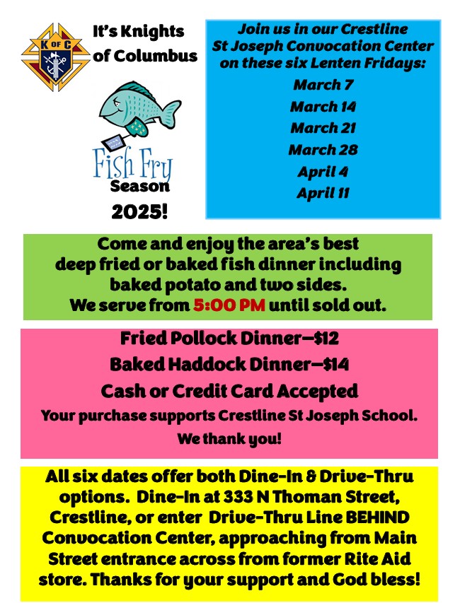 Knights of Columbus Fish Fry on 04/11/2025