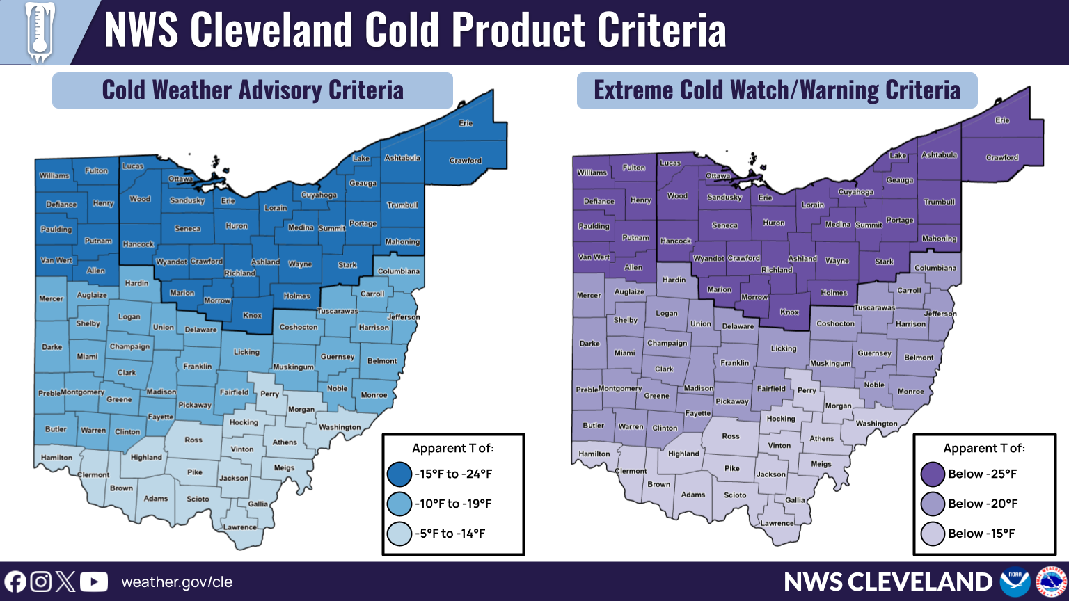 The bleak midwinter is about to get very cold in north central Ohio