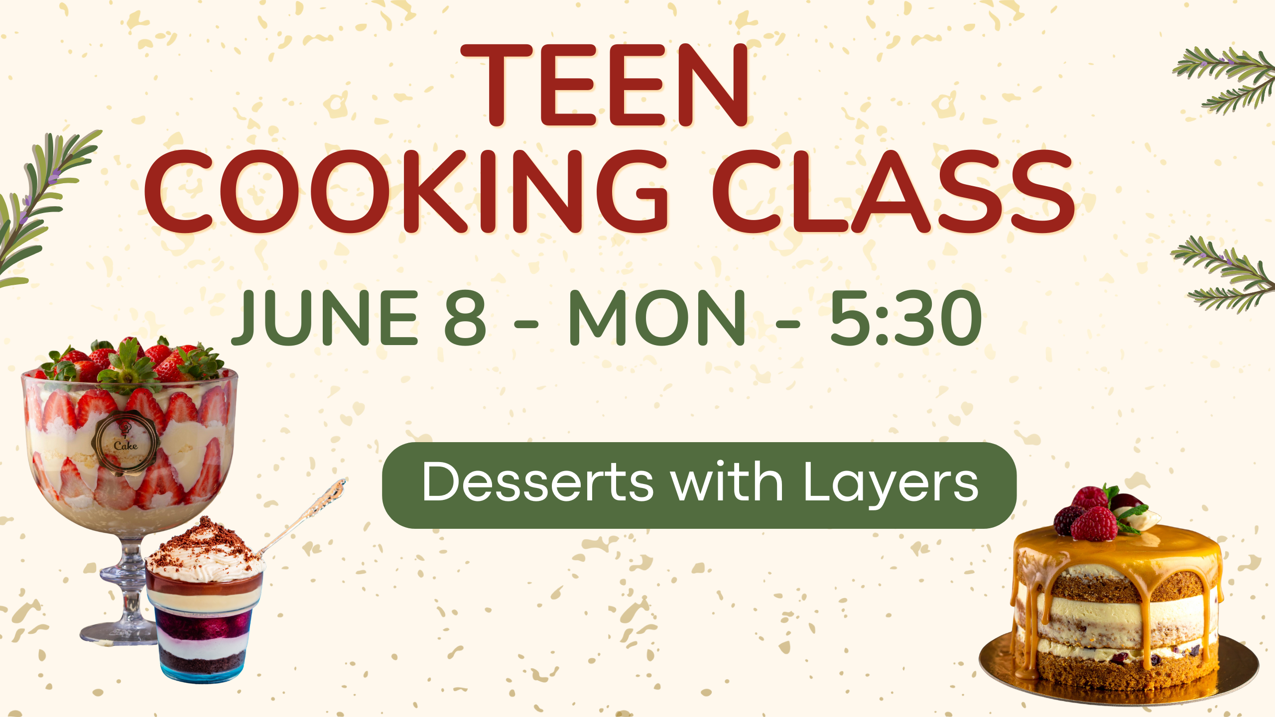 Teen Cooking Class on 06/08/2026
